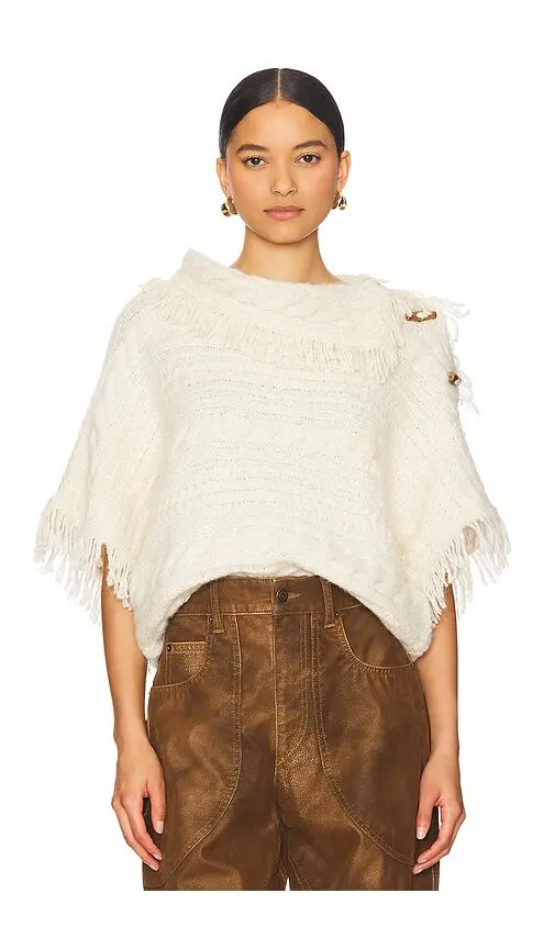 Isabel Marant Étoile Blanche Fringe Trim Sweater