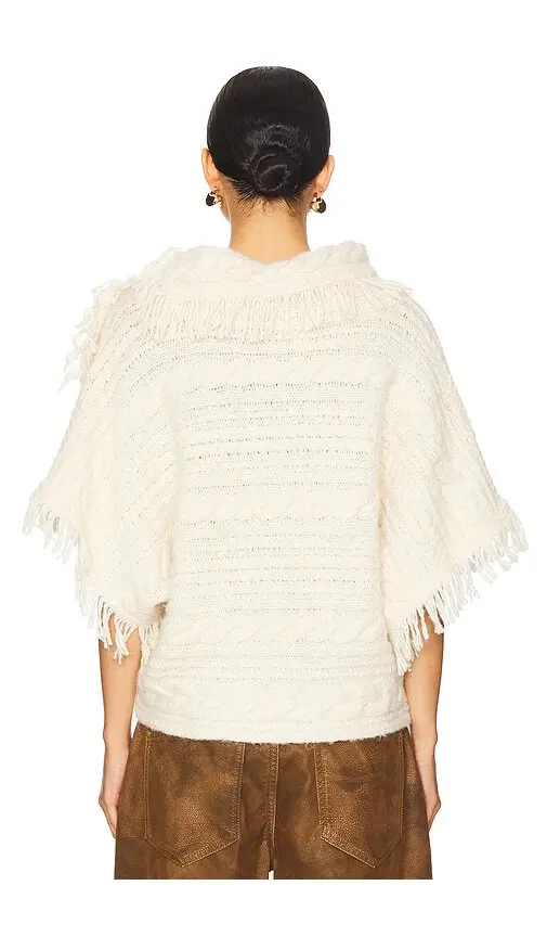 Isabel Marant Étoile Blanche Fringe Trim Sweater
