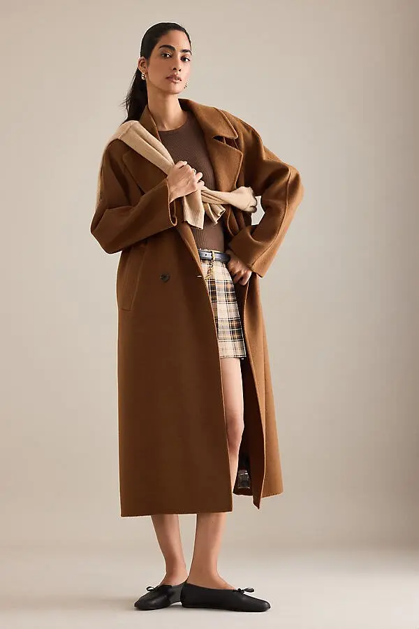 Anthropologie Double-faced Wool Blend Coat Jacket - Camel