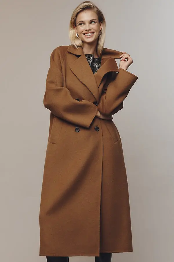 Anthropologie Double-faced Wool Blend Coat Jacket - Camel
