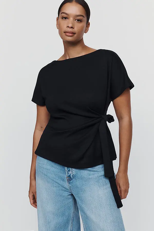 Anthropologie Wrap Top - Anthracite