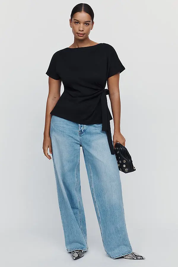 Anthropologie Wrap Top - Anthracite