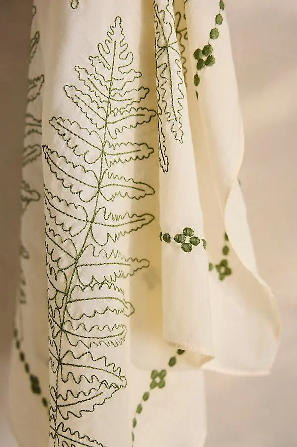 TERRAIN Fern Embroidered Cotton Bandana