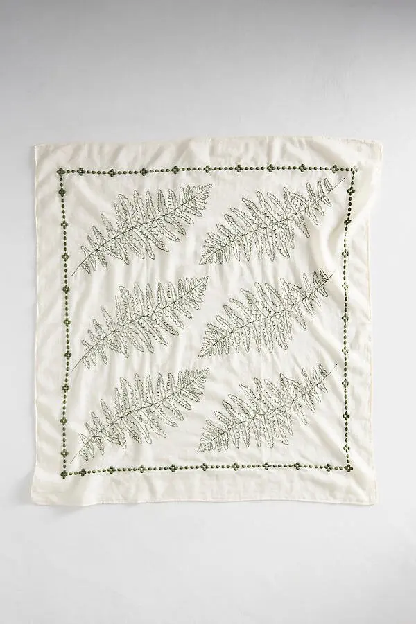 TERRAIN Fern Embroidered Cotton Bandana