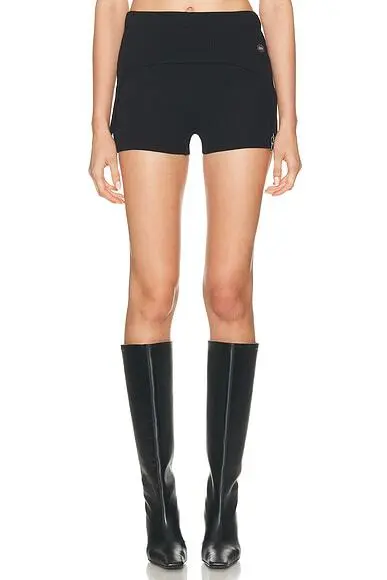JEAN PAUL GAULTIER Lingerie Garter Ribbed Mini Shorts - Black
