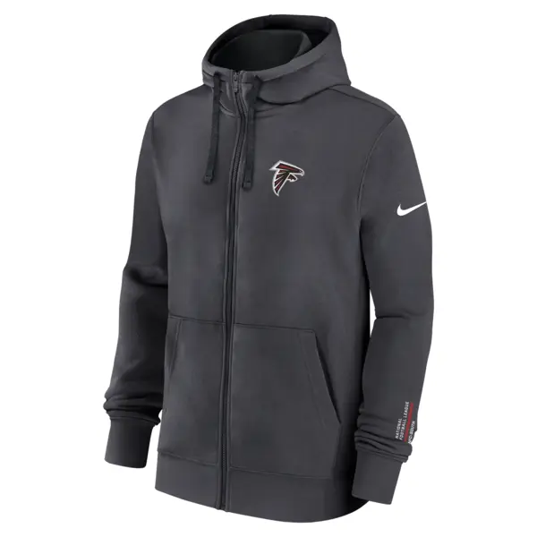 Nike Atlanta Falcons Playbook Page Club Nfl Full-zip Hoodie - Grey