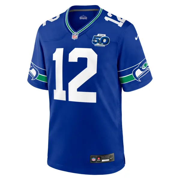 Nike Seattle Seahawks 50th Anniversary Nfl Game Jersey - Blue