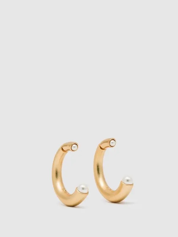 REISS Anais Pearl Earrings - Gold