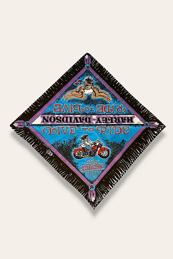 AFTERLIFE BOUTIQUE Vintage 1980's Motorcycle Bandana - Black