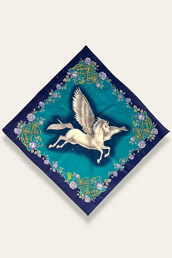 AFTERLIFE BOUTIQUE Vintage 1980's Pegasus Motorcycle Bandana - Blue