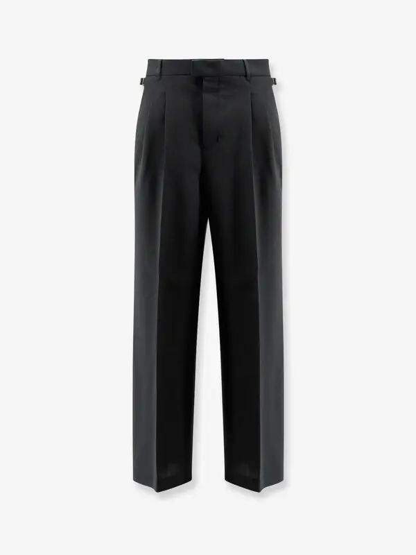 AMI Paris Virgin Wool Wide Leg Trousers