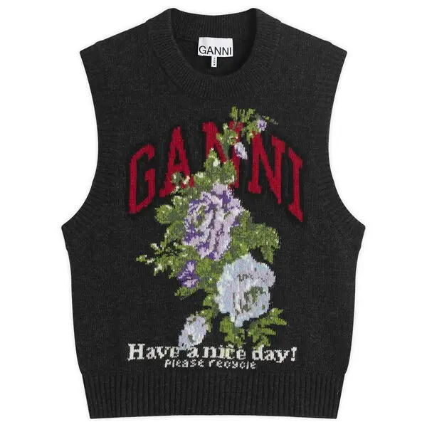 GANNI Wool Vest - Phantom