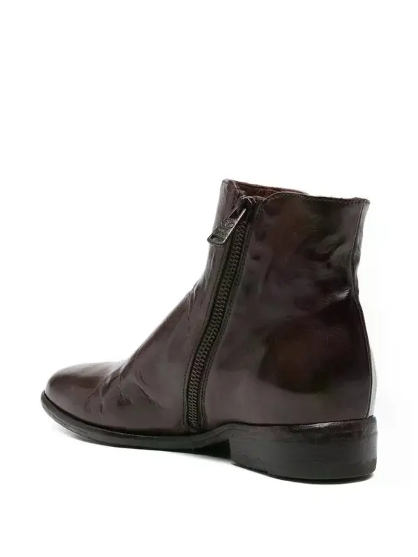 KING TARTUFOLI Zip-detail Leather Ankle Boots