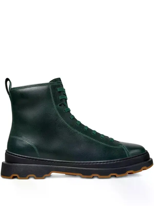 Camper Brutus Lace-up Leather Boots - Green