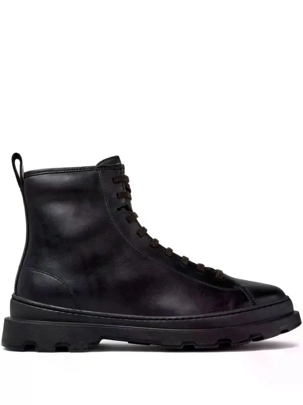 Camper Brutus Leather Lace-up Boots - Black