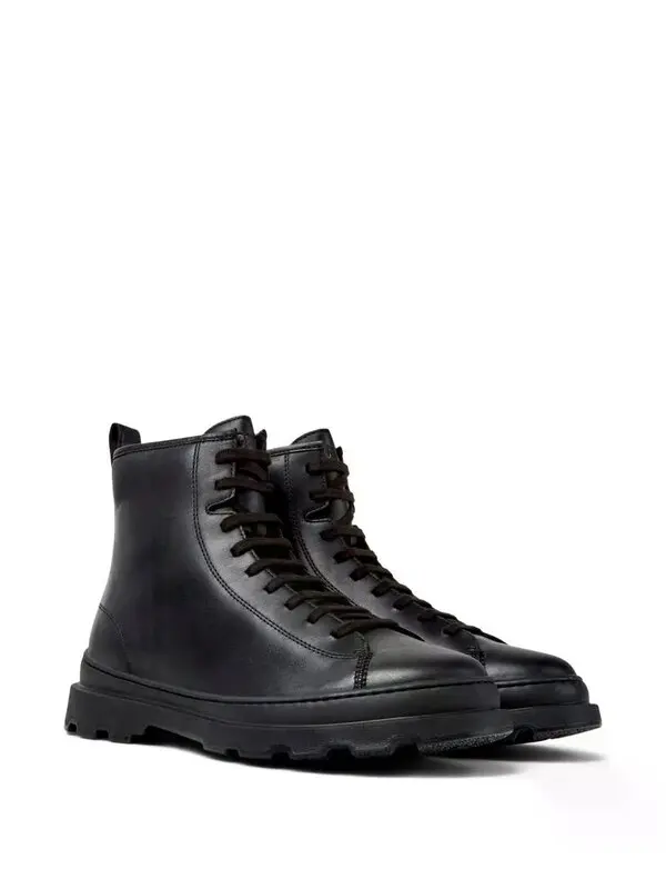 Camper Brutus Leather Lace-up Boots - Black