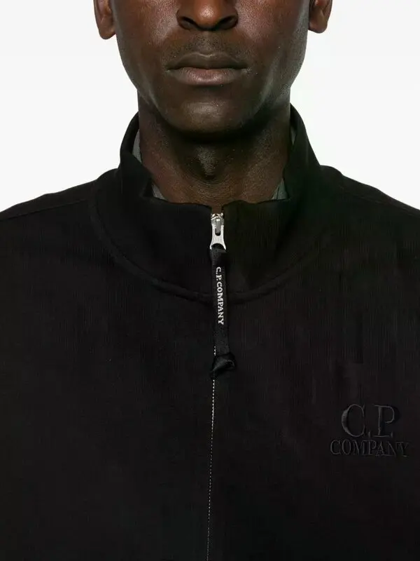 C.P. COMPANY Zip-up Sweatshirt With Logo - Black