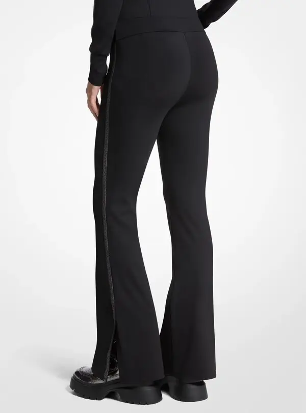 Michael Kors Logo Tape Stretch Nylon Flared Leggings