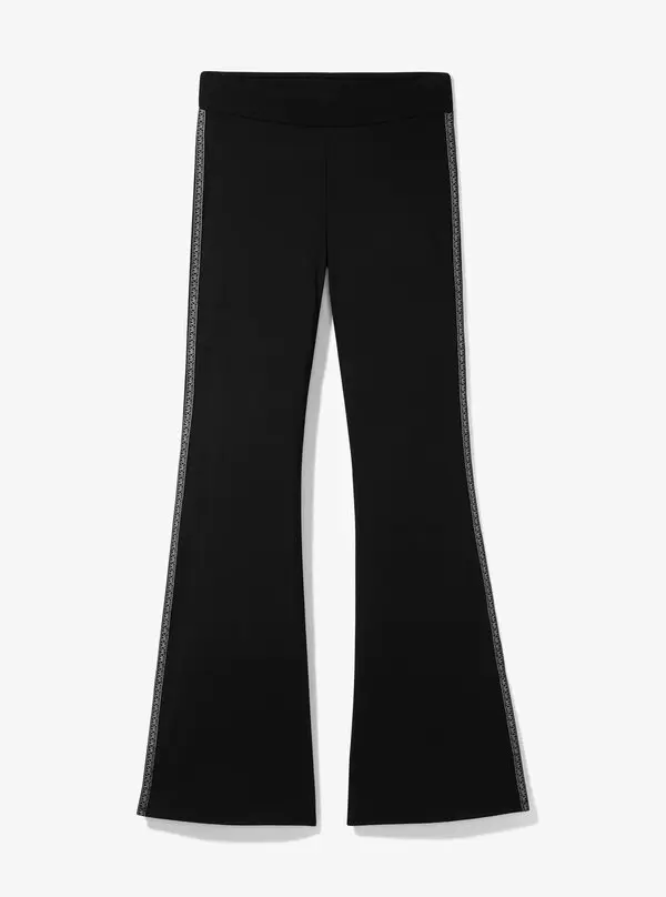 Michael Kors Logo Tape Stretch Nylon Flared Leggings