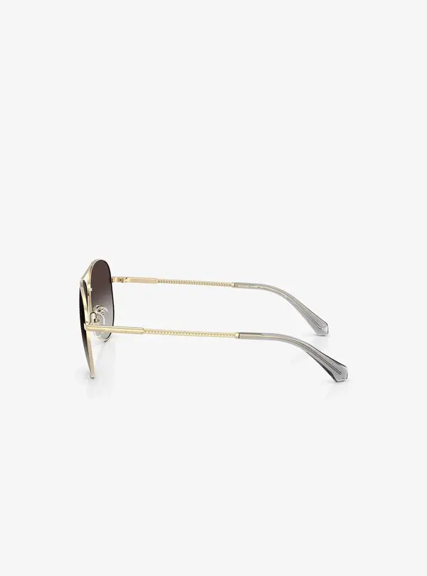 Michael Kors Perledo Aviator Sunglasses - Gold