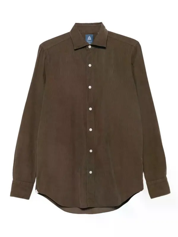 FINAMORE 1925 Corduroy Long-sleeve Shirt - Brown