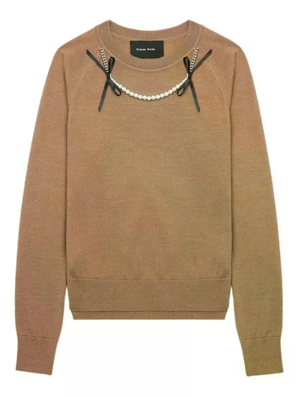 Simone Rocha Embellished Raglan-sleeve Sweater