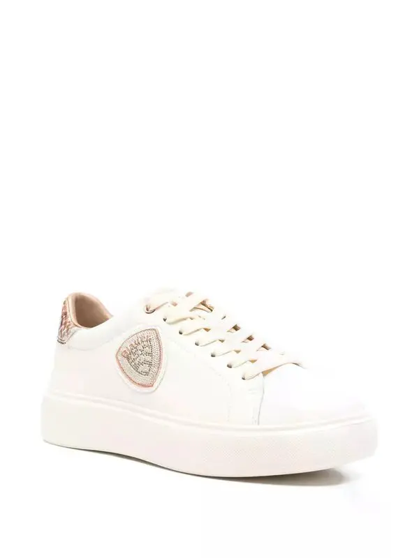 BLAUER. Snakeskin-detail Logo Sneakers - Neutrals