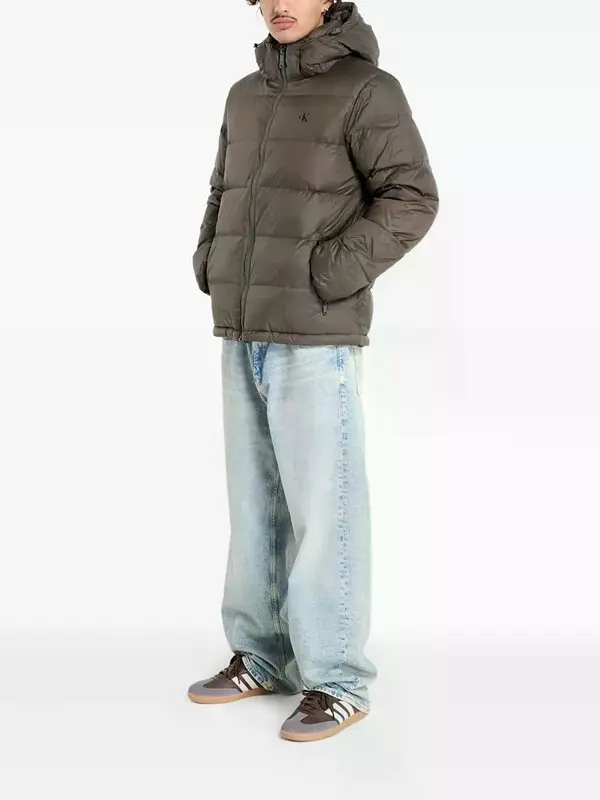 Calvin Klein Hooded Zip-up Jacket - Grey