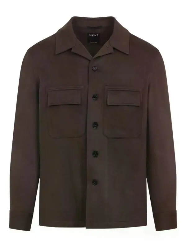 Zegna Double-pocket Cashmere Shirt Jacket - Brown
