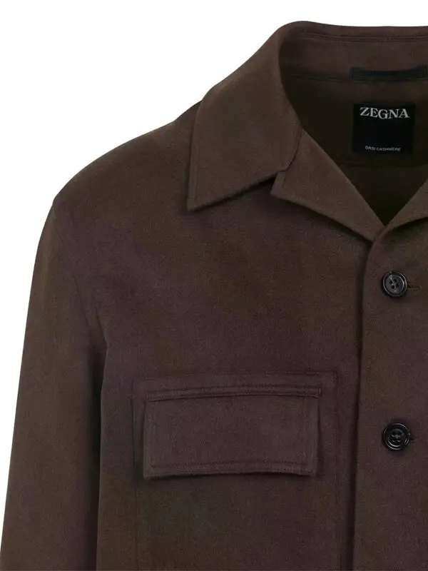 Zegna Double-pocket Cashmere Shirt Jacket - Brown