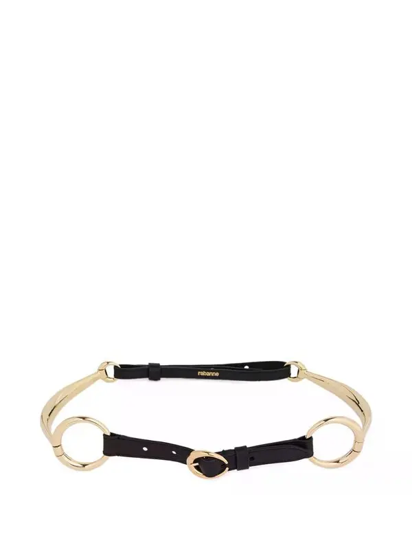 Rabanne Ring Leather Belt - Black