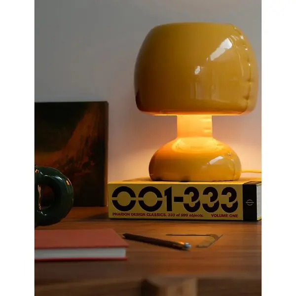 HOME STUDYO Freddy Ceramic Table Lamp - Yolk Gloss