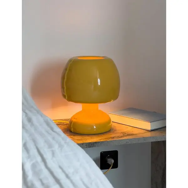HOME STUDYO Freddy Ceramic Table Lamp - Yolk Gloss