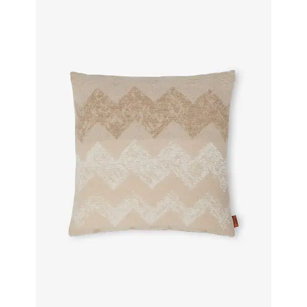 Missoni Gessetti Zigzag-pattern Wool-blend Cushion 40cm X 40cm - Natural