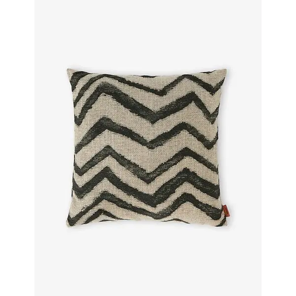 Missoni Graffiti Zigzag-pattern Woven Cushion 40cm X 40cm - Taupe Multicolor