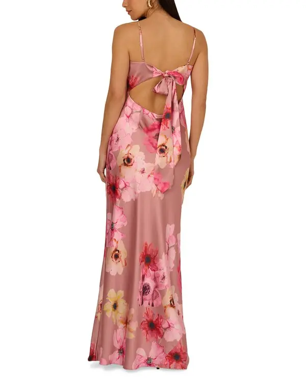 Adrianna Papell Liv Foster Printed Sateen Gown