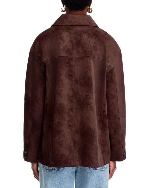 WAYF Rita Faux Suede Jacket - Espresso