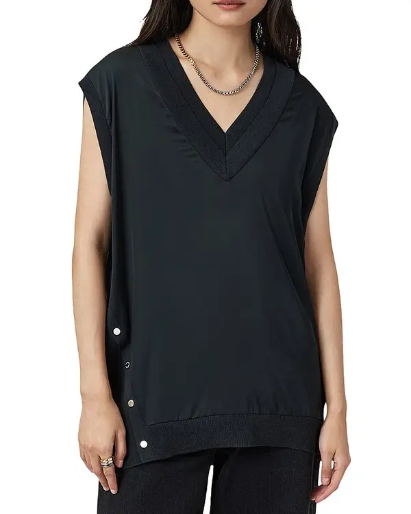ALLSAINTS Bern Side Snap Top