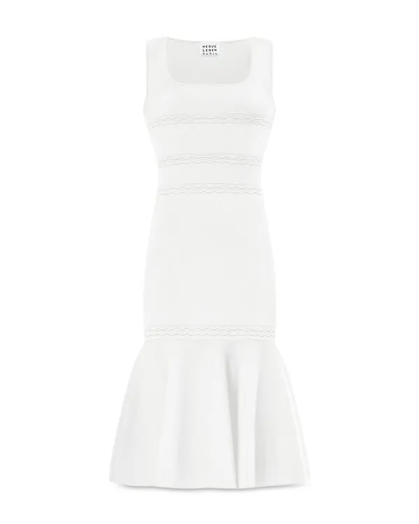 Herve Leger Camille Midi Dress - Alabaster