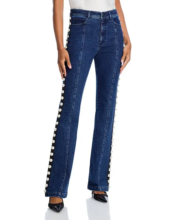 Cinq À Sept Embellished High-rise Slim Jeans - Oceane