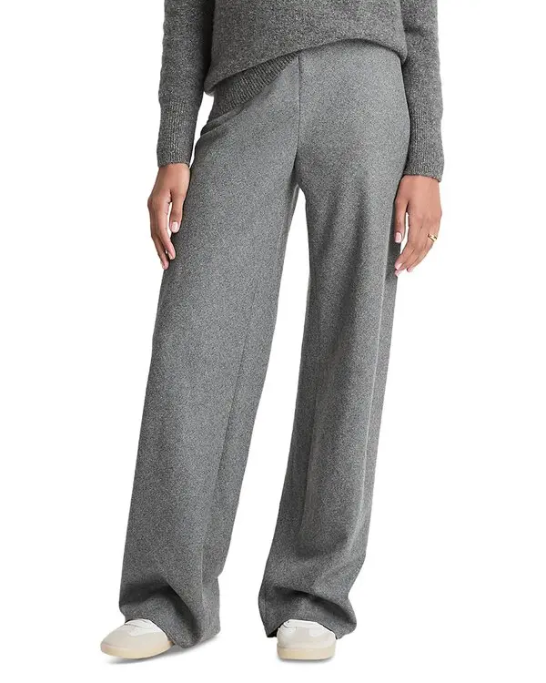 Vince High Rise Wool Blend Pants - Medium Heather Grey