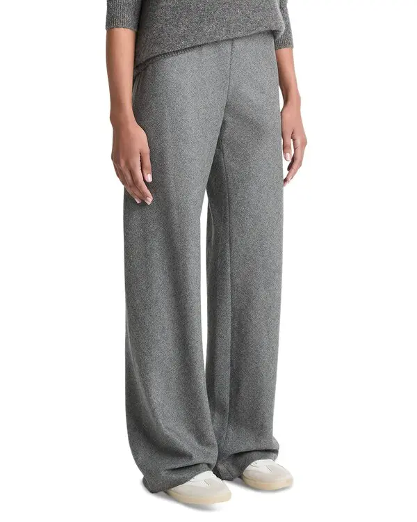 Vince High Rise Wool Blend Pants - Medium Heather Grey