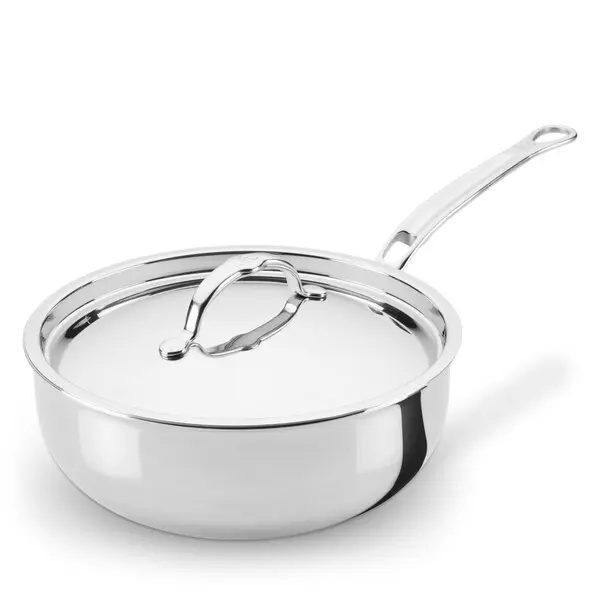 HESTAN Probond Luxe 3.5 Quart Professional Clad Stainless Steel Essential Pan With Lid