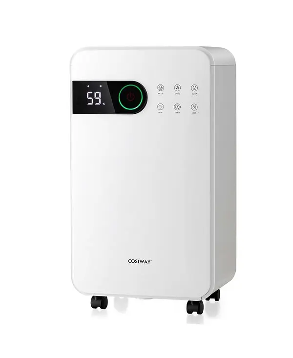 COSTWAY Dehumidifier For Home Basement Portable 32 Pints With Sleep Mode Up To 2500 Sq. Ft - White