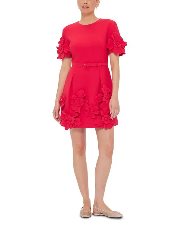 LEO LIN Aurelie Applique Mini Dress - Rosa