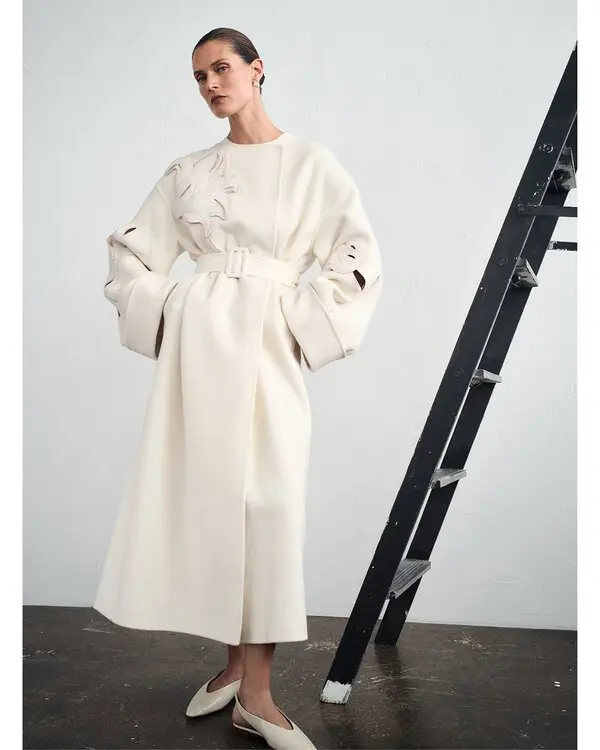 LEO LIN Celestine Wool Blend Coat Dress