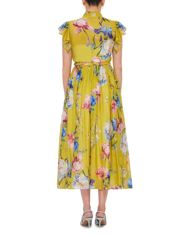 Leo Lin Grace Belted Midi Dress - Mustard - 72% Off | Editorialist