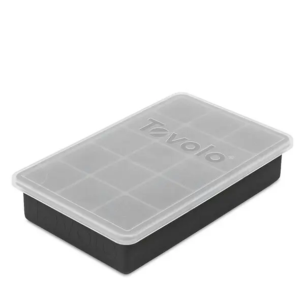 TOVOLO Perfect Cube Ice Tray With Lid - Charcoal
