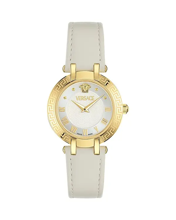 Versace Antlia Leather Watch 34mm - Gold