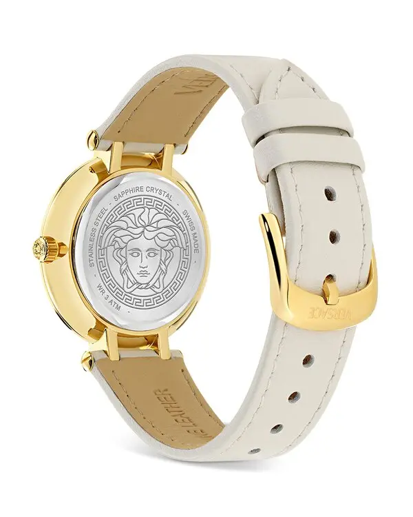 Versace Antlia Leather Watch 34mm - Gold